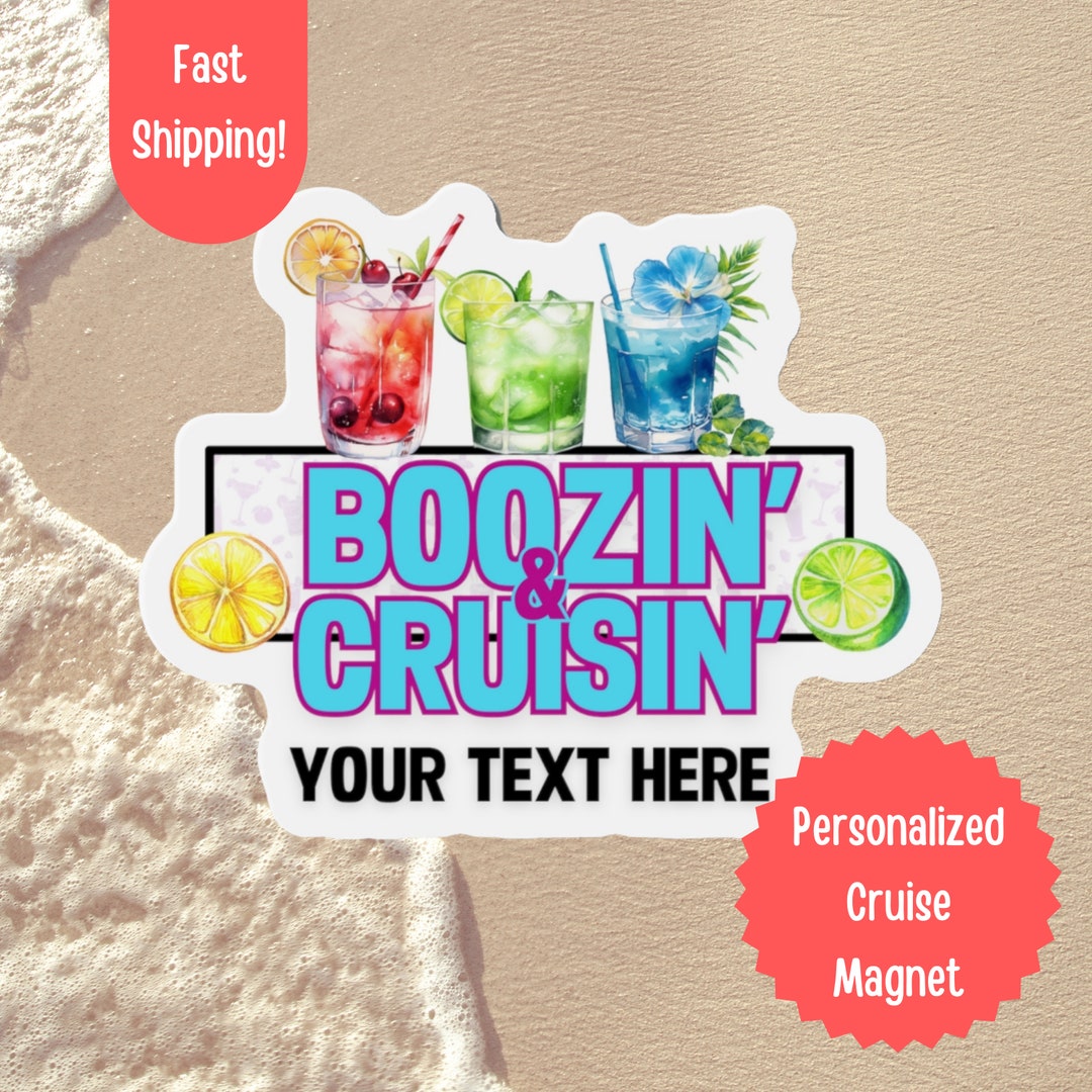 Custom Boozin' & Cruisin' Cruise Door Magnet, Cruise Door Decor ...