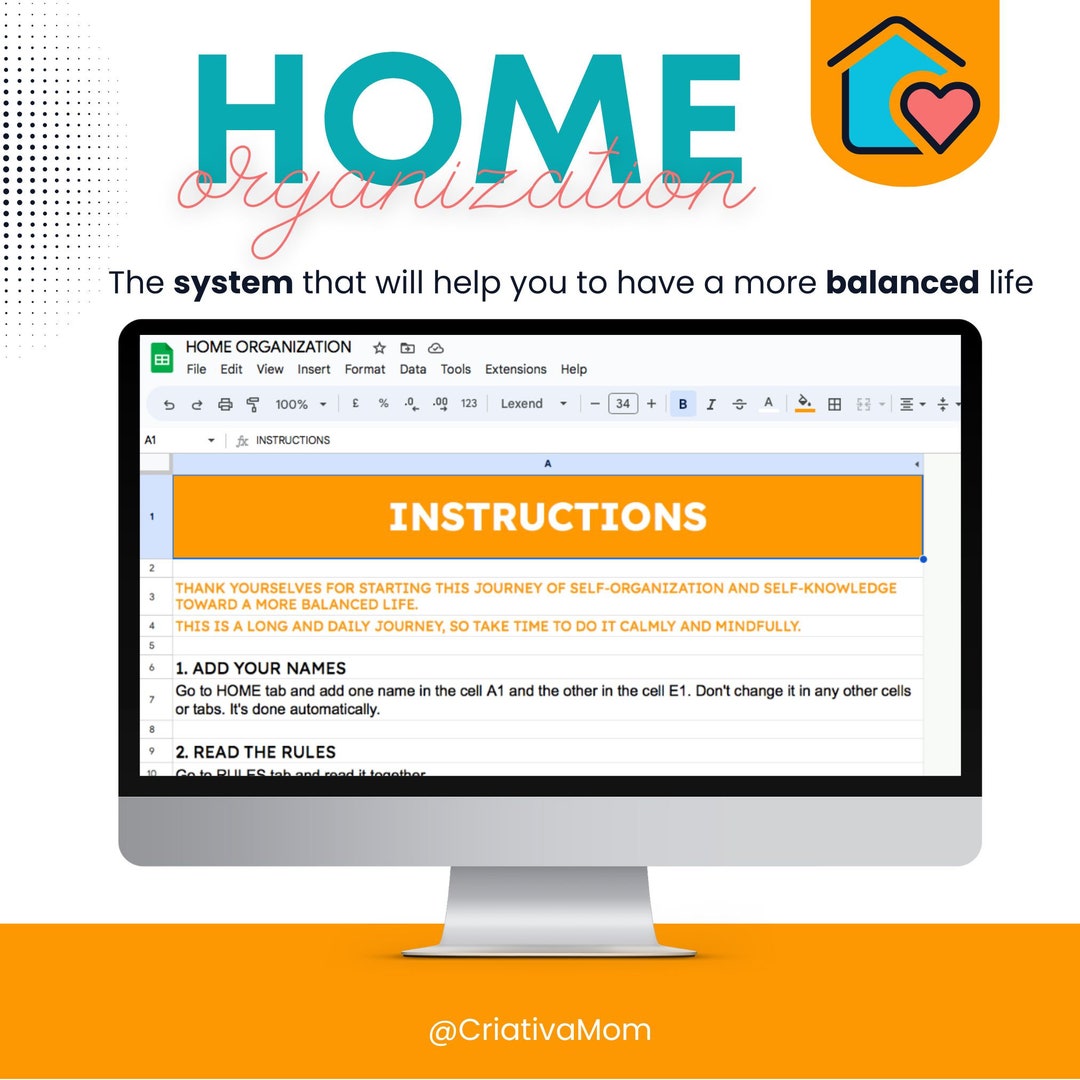 Home Organization Spreadsheet (can Be Used in Excel or Google Sheets ...