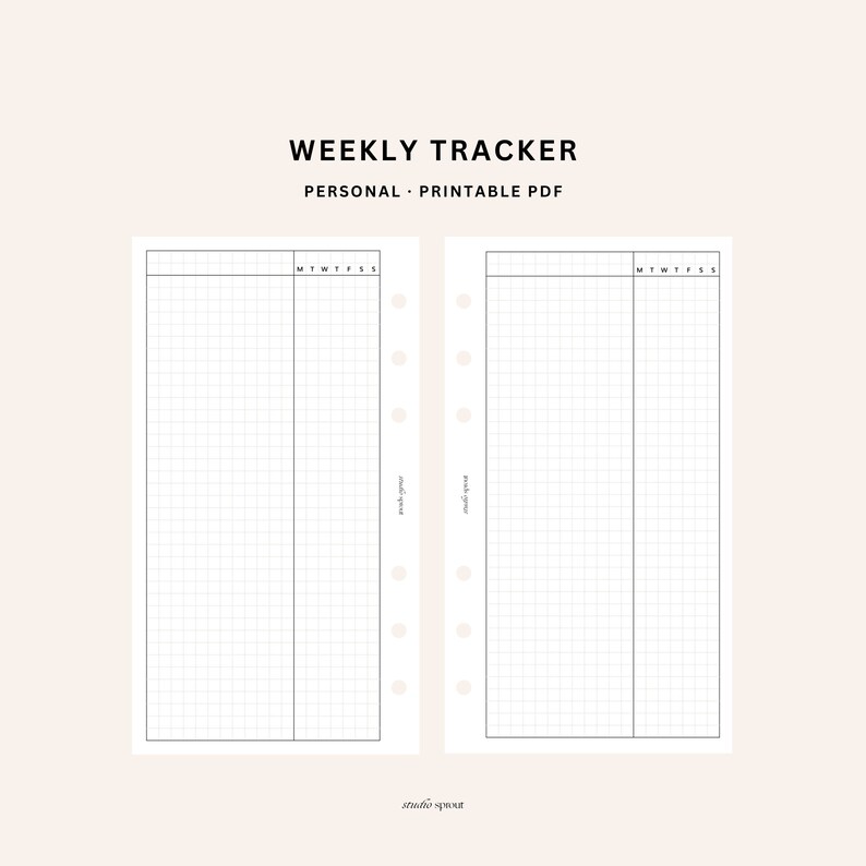 Weekly Tracker (4mm Grid) | Personal Printable Inserts - Etsy