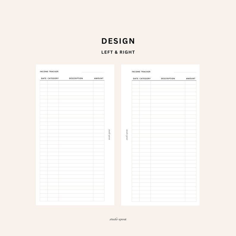 Income Tracker | Personal Printable Inserts | Money Management ...