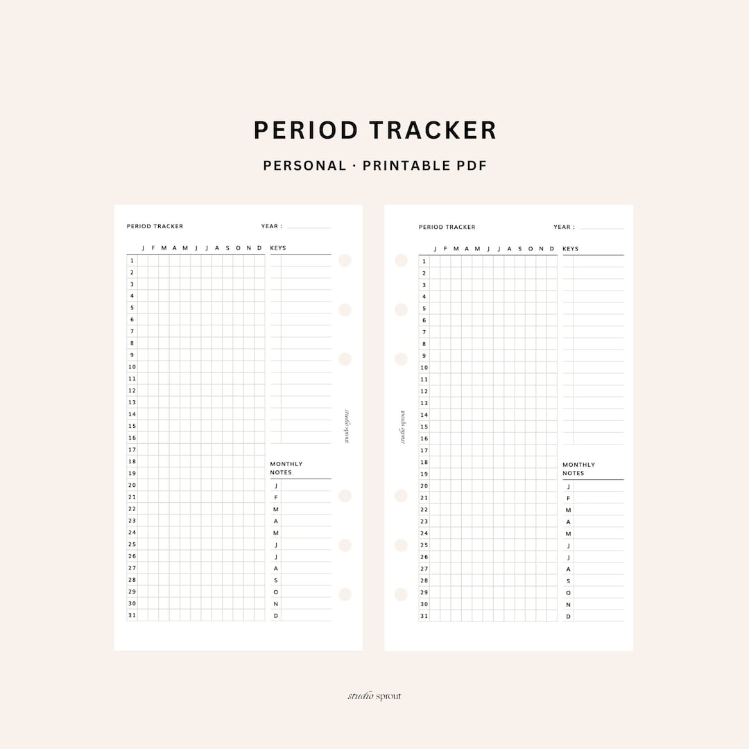 Period Tracker | Personal Printable Inserts | Health and Wellness ...