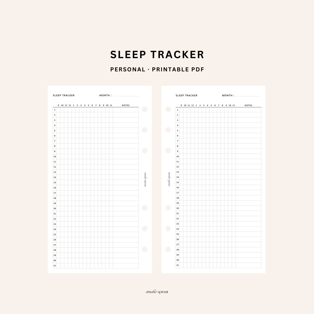 Sleep Tracker | Personal Printable Inserts | Health and Wellness ...