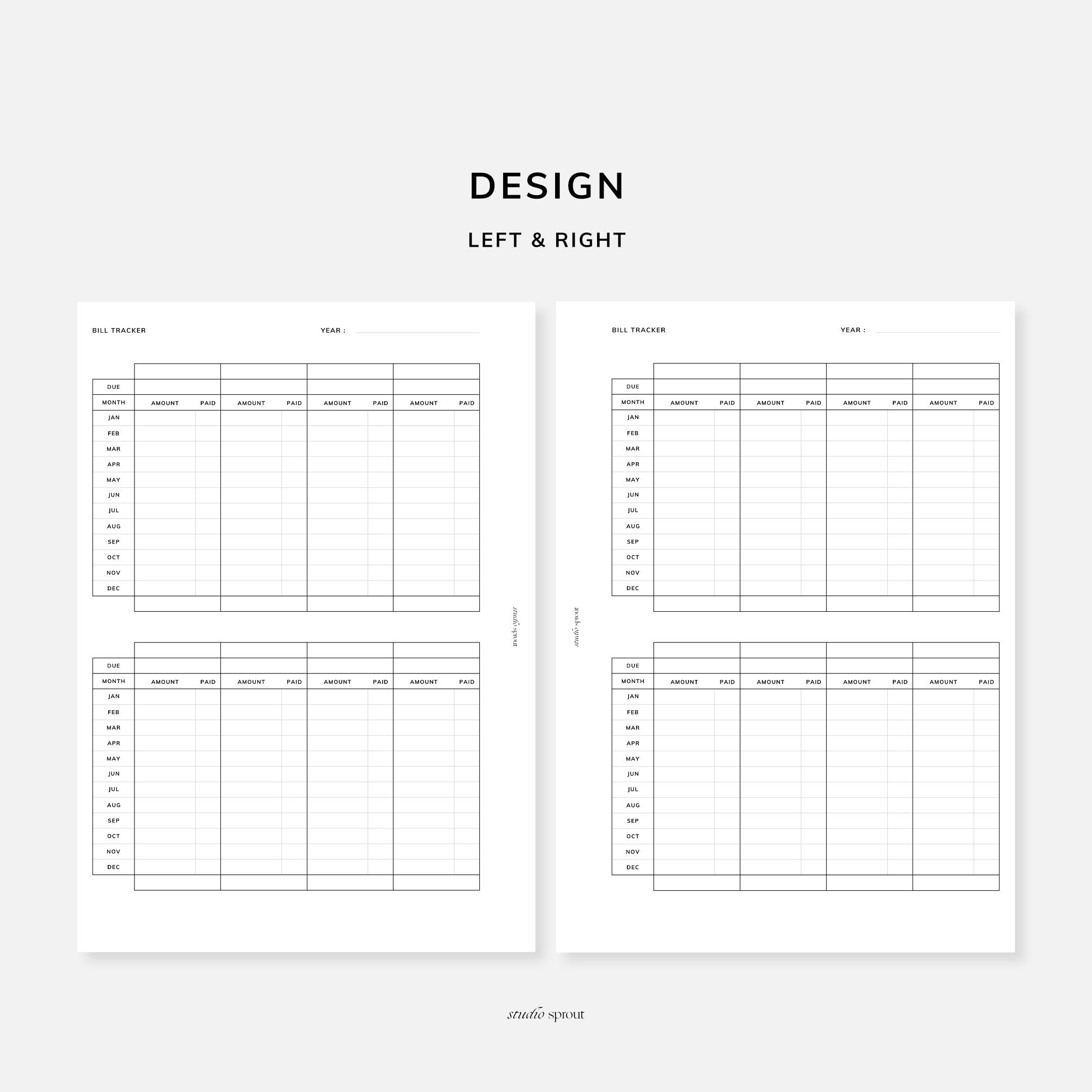 Bill Tracker | A5 Printable Inserts | Money Management | Financial ...