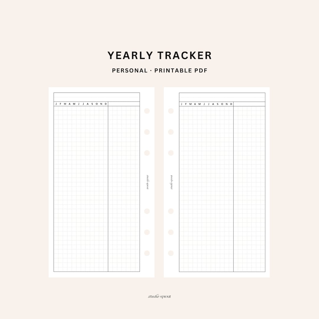 Yearly Tracker | Personal Printable Inserts | Adulting Log, Recurring ...