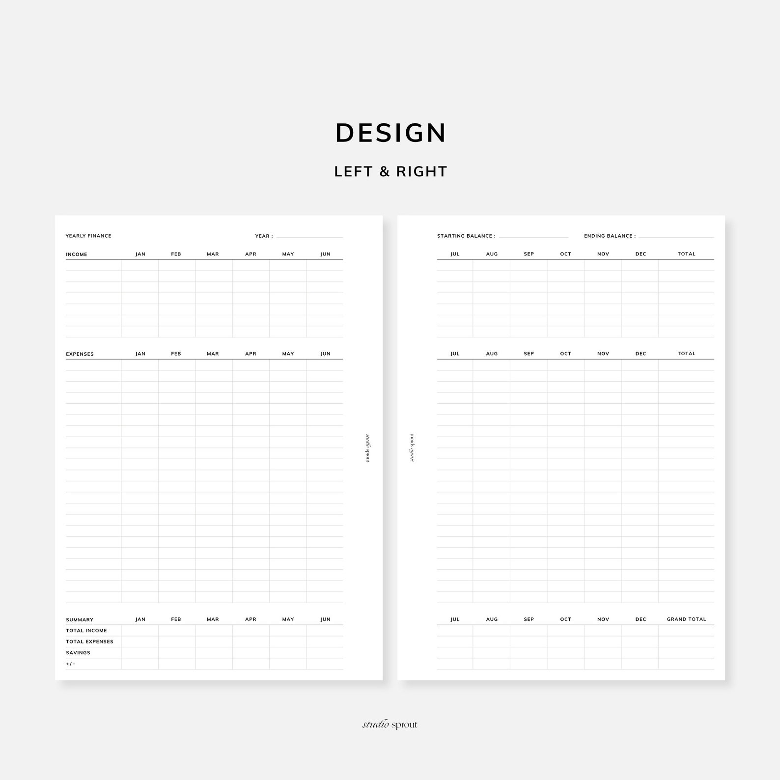 Yearly Finance | A5 Printable Inserts | Money Management & Financial ...