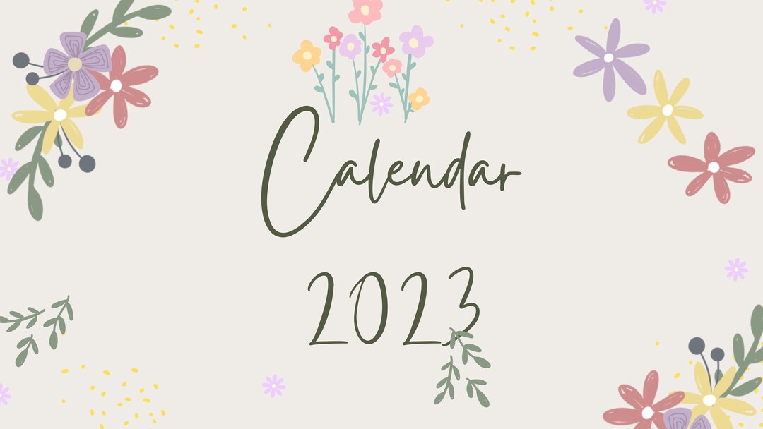 2023 12 MO Digital Calendar, Digital Download, Monthly 2023 Calendar ...