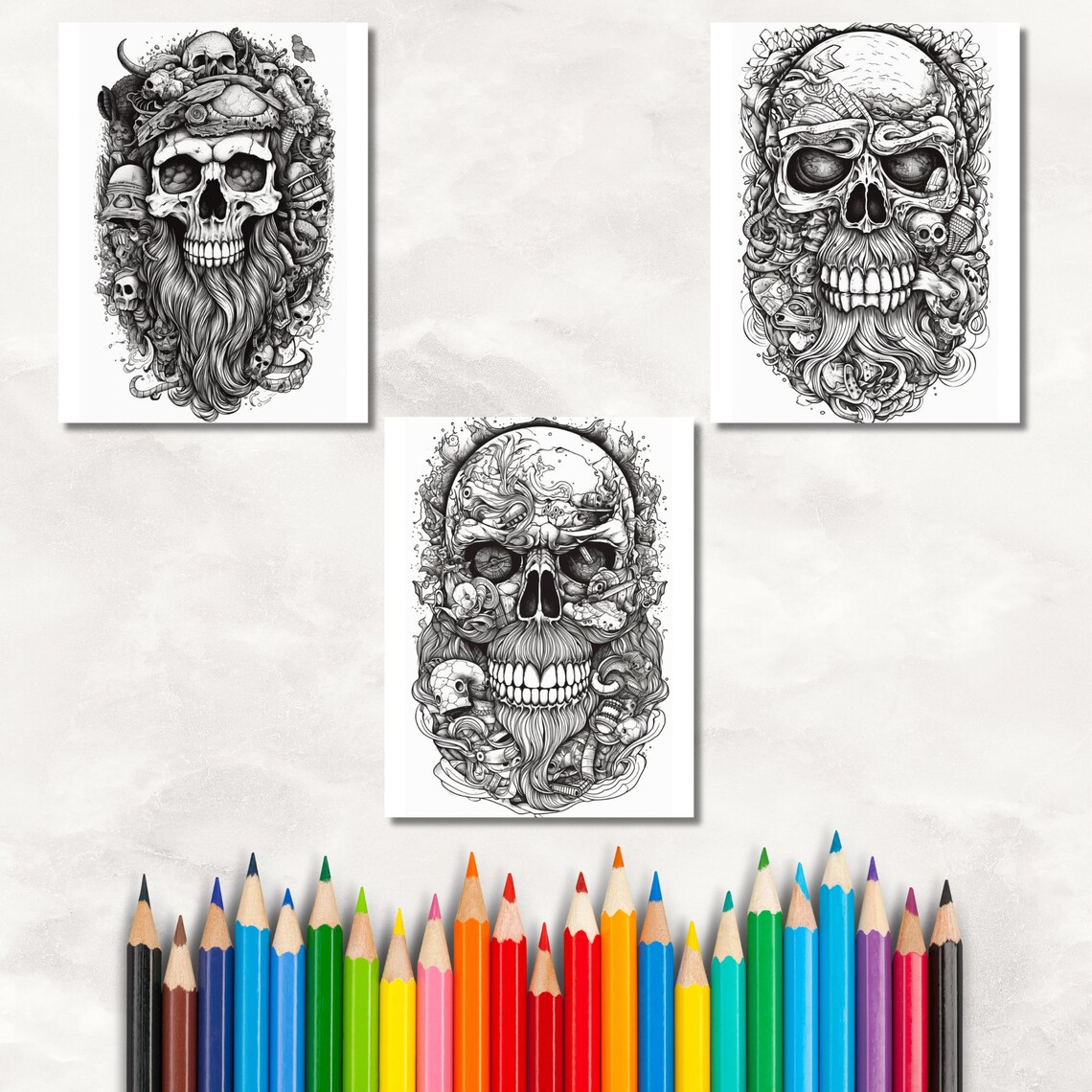 101 Skulls Big Bundle Coloring Book Printable Skulls Coloring - Etsy