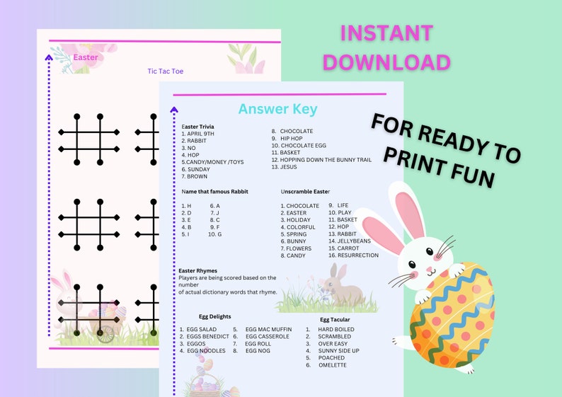 Easter Games Bundle, Printable Easter Party Games, Easter Games for ...