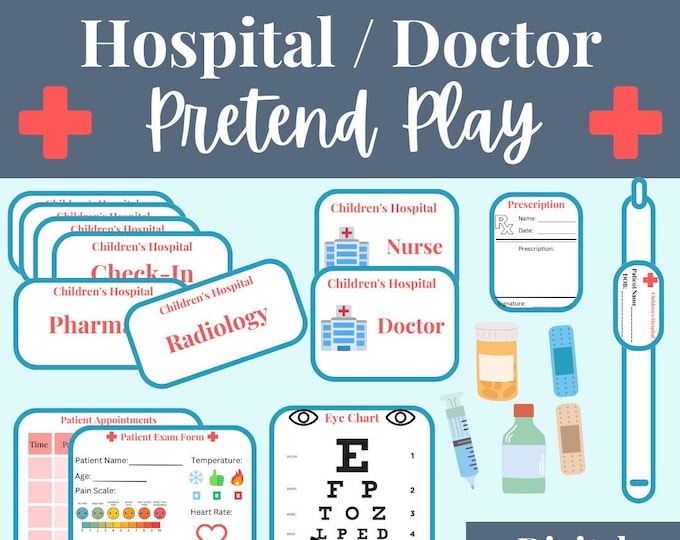 Doctor Pretend Play Printable, Medical Play, Play Therapy, Hospital ...