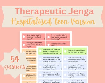 Therapeutic Jenga Game Questions for Kids | Illness & Hospital Coping ...