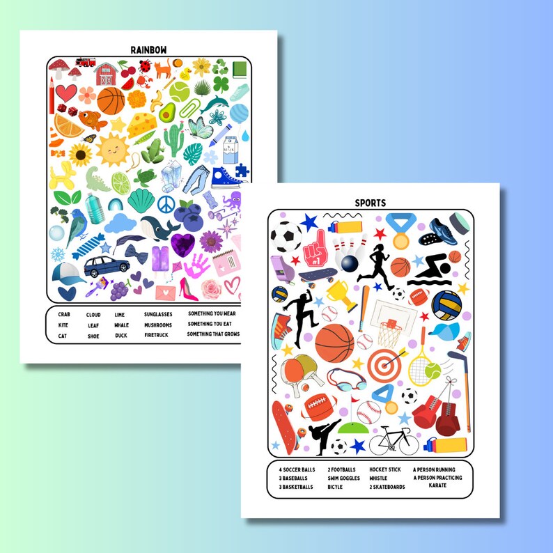 Ispy Game Bundle, Printable Look-and-find Game for Kids, Digital ...