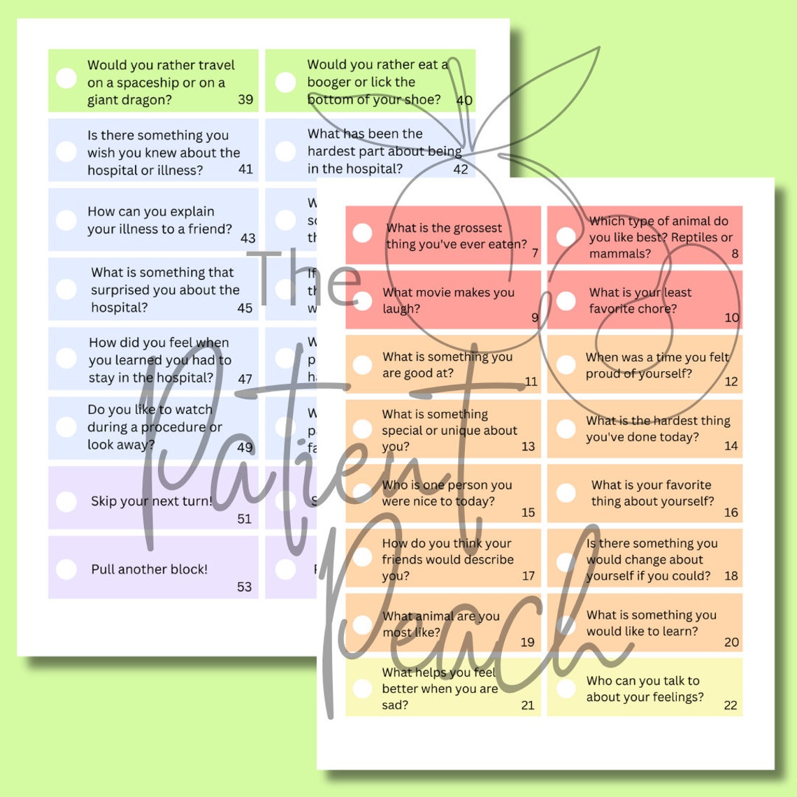 Therapeutic Jenga Game Questions for Kids | Illness & Hospital Coping ...