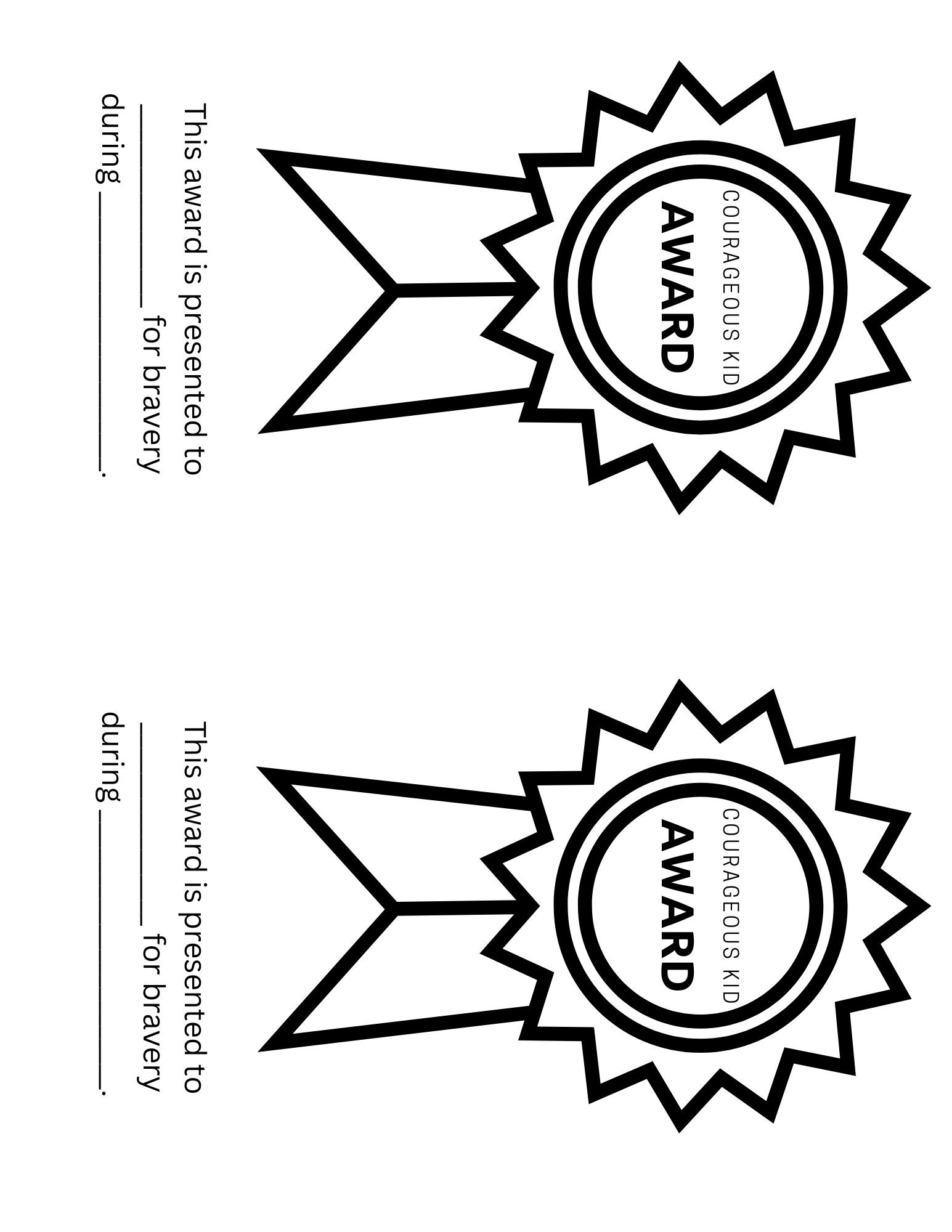 Printable Award for Children | Courageous Kid Award - Etsy