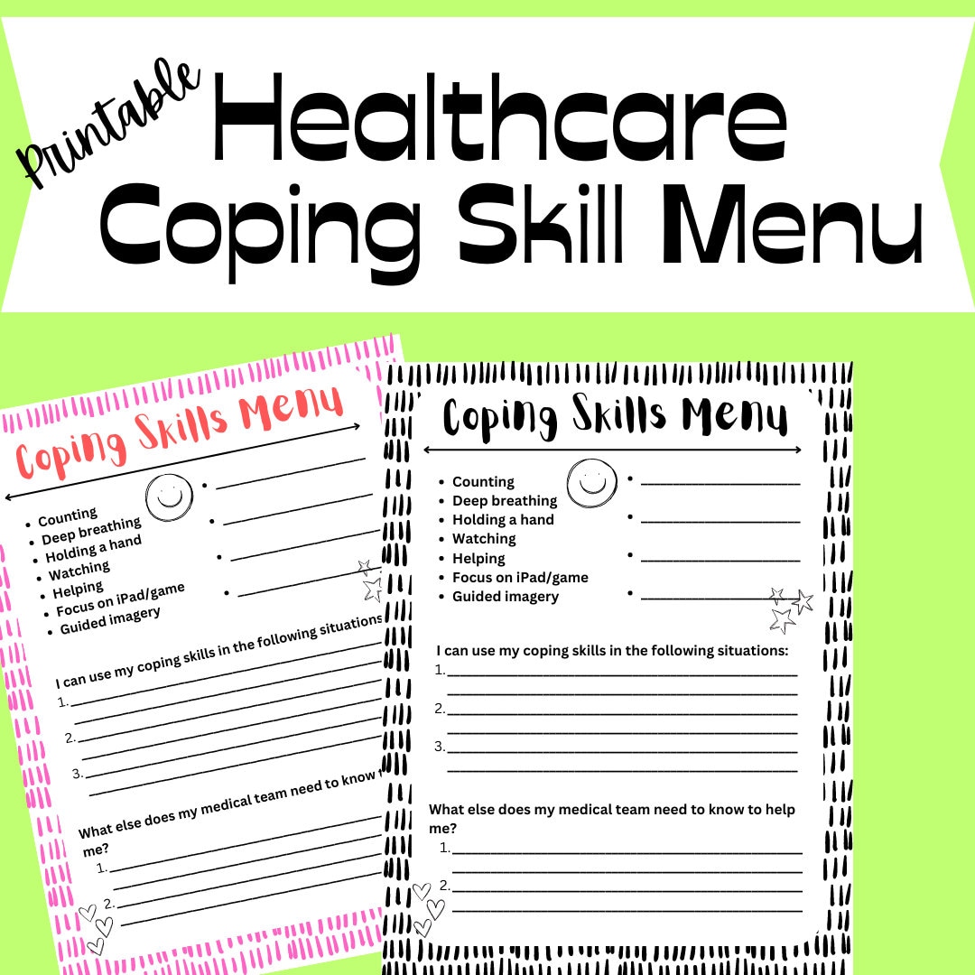 Kids Coping Skills Menu / Healthcare Coping Skills Tool / Child Life ...