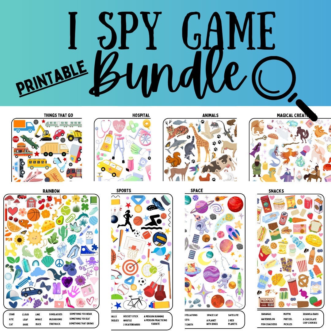 Ispy Game Bundle, Printable Look-and-find Game for Kids, Digital ...