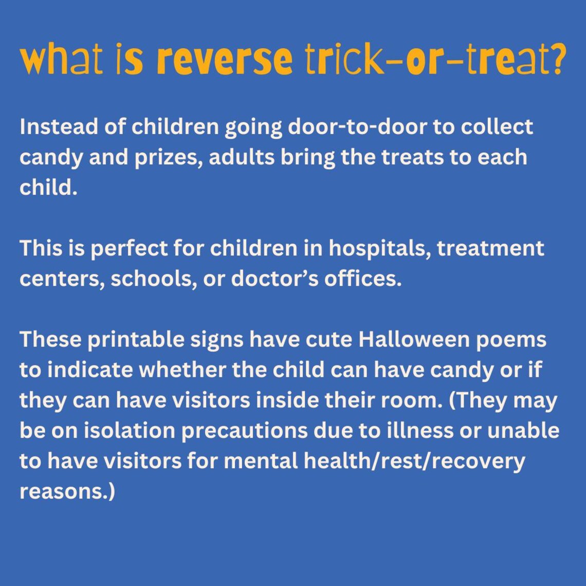 Reverse Trick-or-treat Printable Kit Halloween Activity Sign for ...