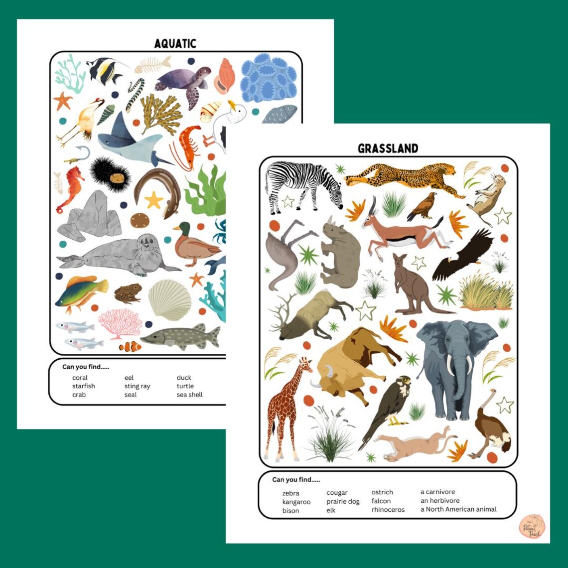 Printable Look-and-find Ispy Game for Kids, Biology, Ecology, Biome ...