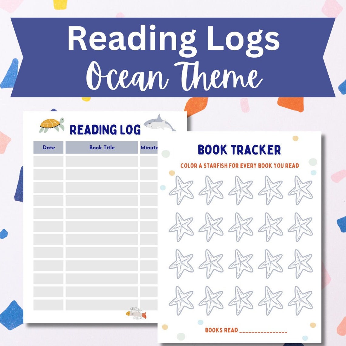 Printable Summer Reading Log | Book Tracker | Kids Reading Log | Ocean ...
