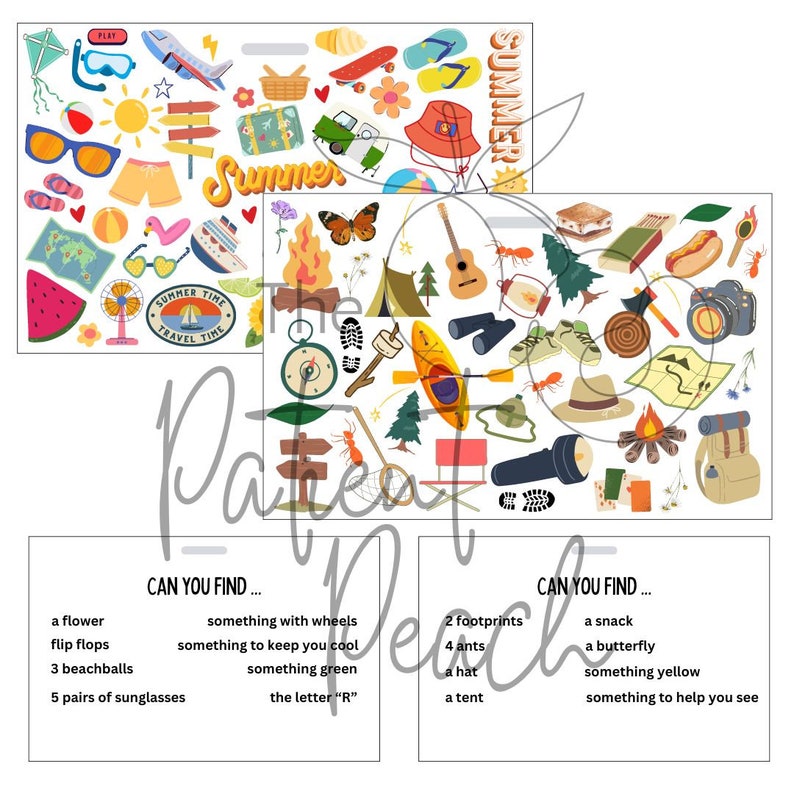 Printable Summer Games for Kids, Printable Look-and-find Game ...