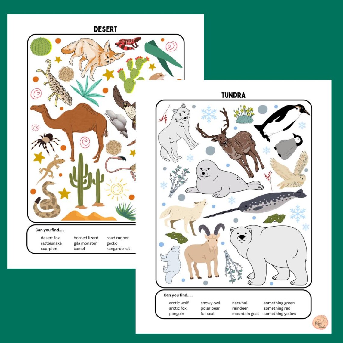 Printable Look-and-find Ispy Game for Kids, Biology, Ecology, Biome ...