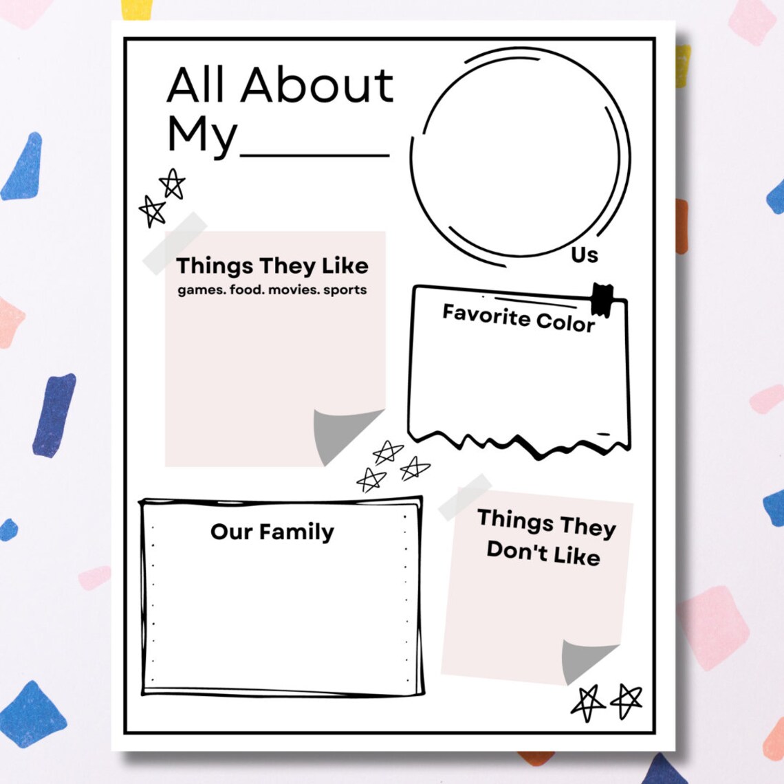 All About Me Activity / All About My Loved One Activity / Printable ...