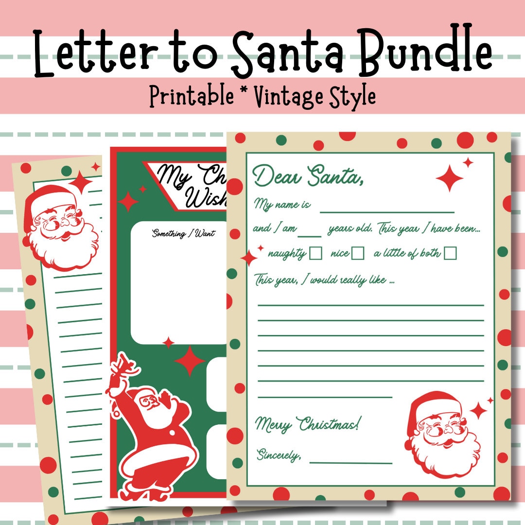 Vintage Letter to Santa Template / Christmas Wishlist Printable ...