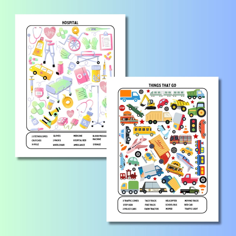 Ispy Game Bundle, Printable Look-and-find Game for Kids, Digital ...