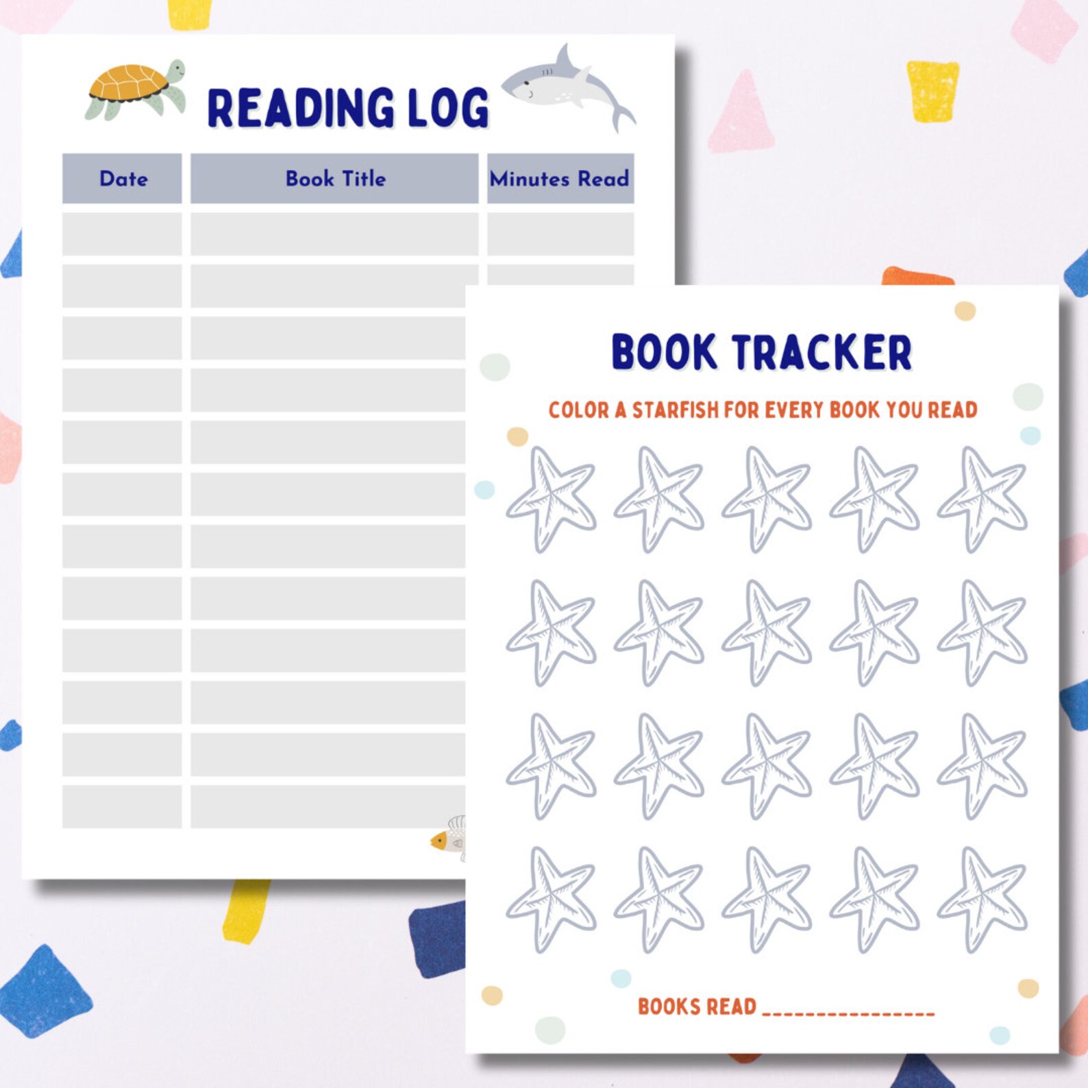 Printable Summer Reading Log | Book Tracker | Kids Reading Log | Ocean ...