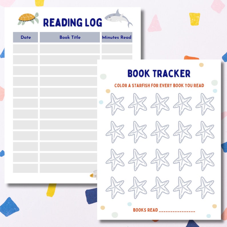 Printable Summer Reading Log Book Tracker Kids Reading Log Ocean Theme ...