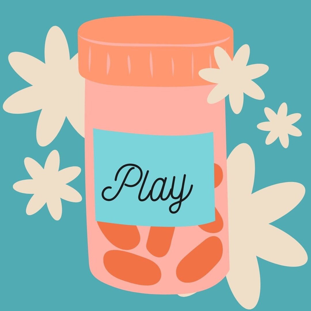 Prescription for Play Sticker teal Background / Child Life Sticker - Etsy