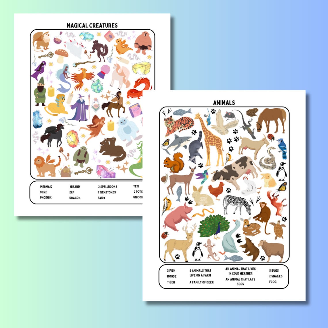 Ispy Game Bundle, Printable Look-and-find Game for Kids, Digital ...