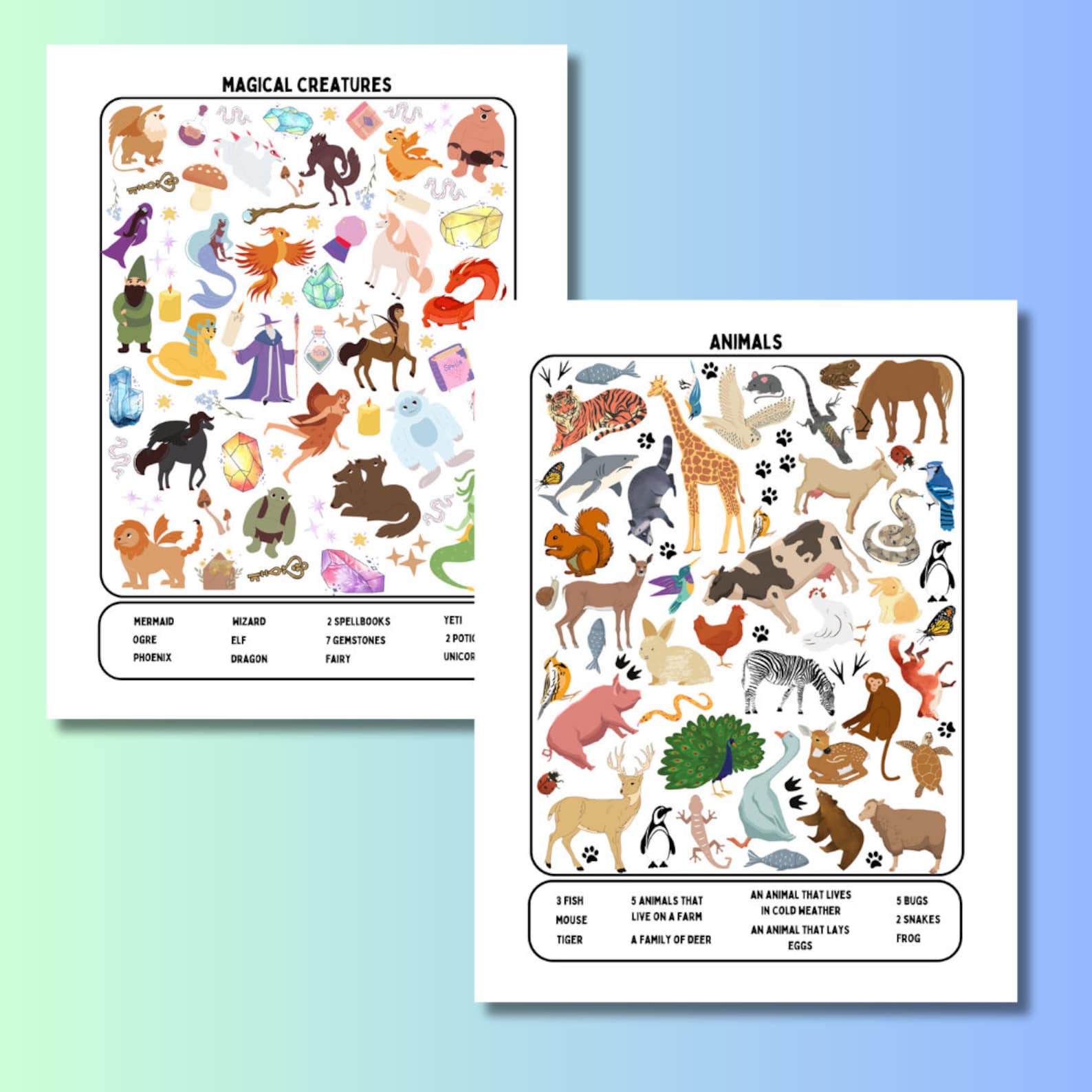 Ispy Game Bundle, Printable Look-and-find Game for Kids, Digital ...