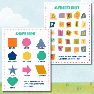 Kids Scavenger Hunt Bundle | Color, Shape, Alphabet, and Numbers ...