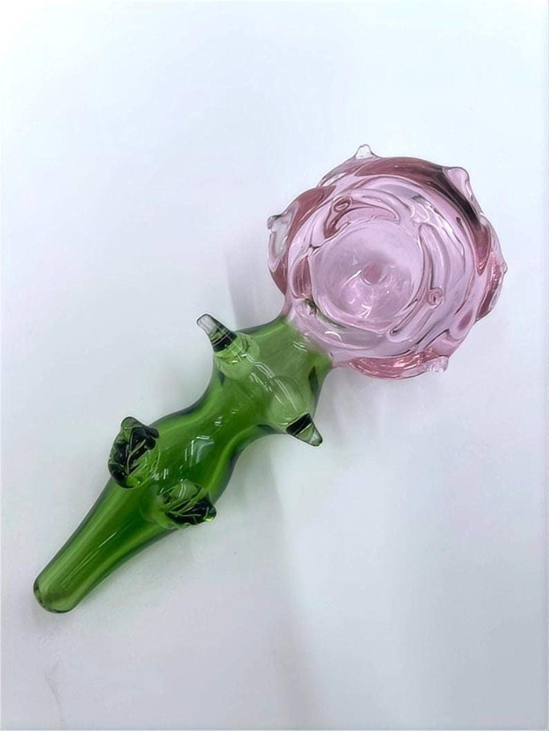 Pink Rose Glass Pipe, Cute Small Pipe, Rose Tobacco Pipe, Novelty Glass ...