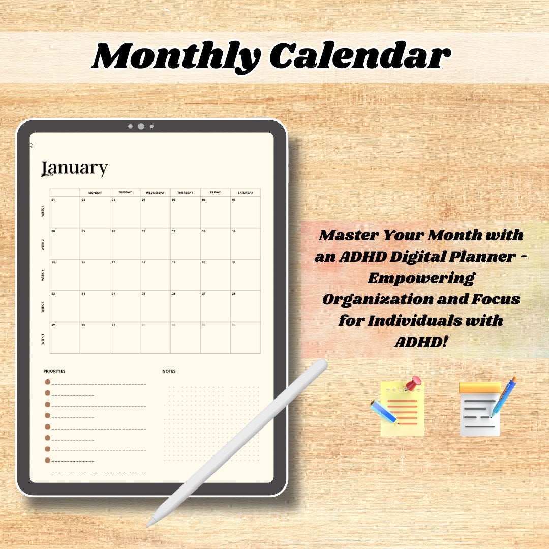 ADHD Planner, Digital Minimalist Planner, ADHD Organizer, ADHD Habit ...