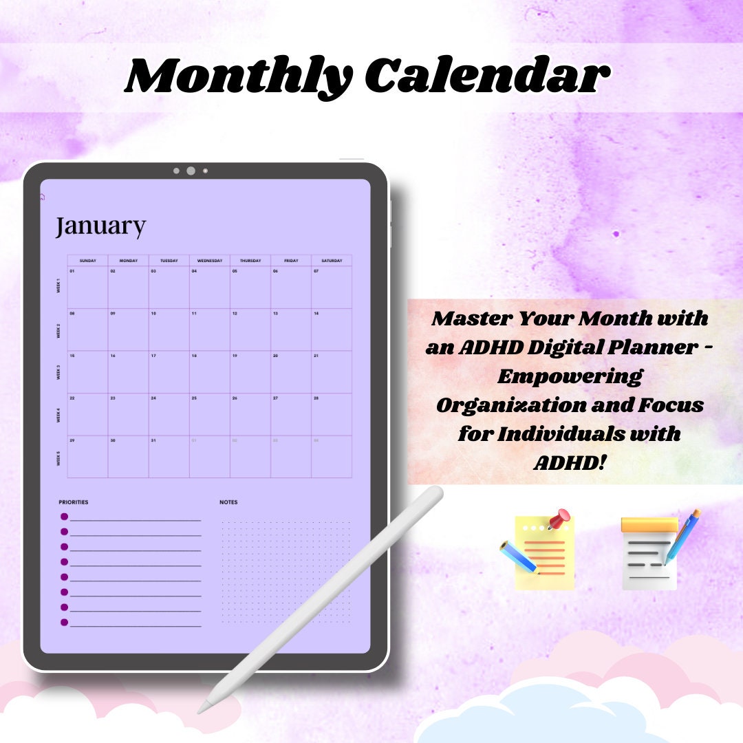 ADHD Digital Planner 2023, Minimalist Planner, ADHD Organizer, ADHD ...