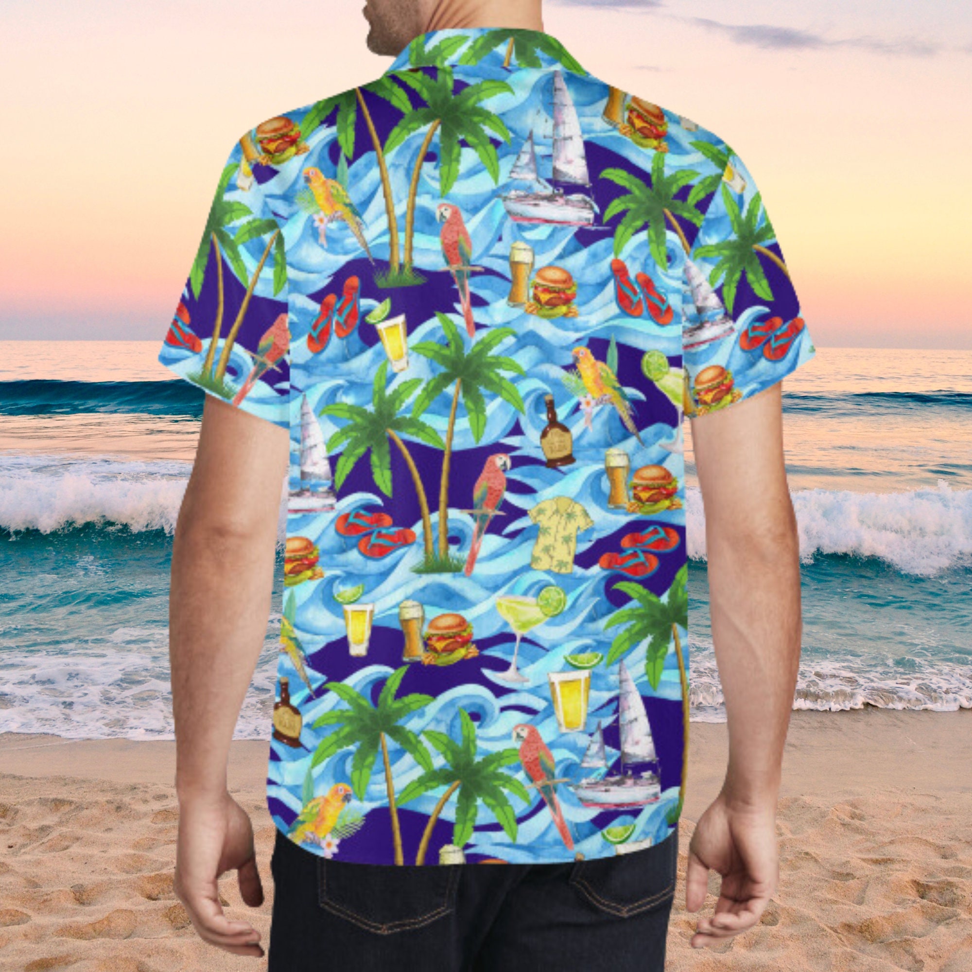 Jimmy Buffett Hawaiian Shirt Parrothead Beach Party Tropical Vacation ...