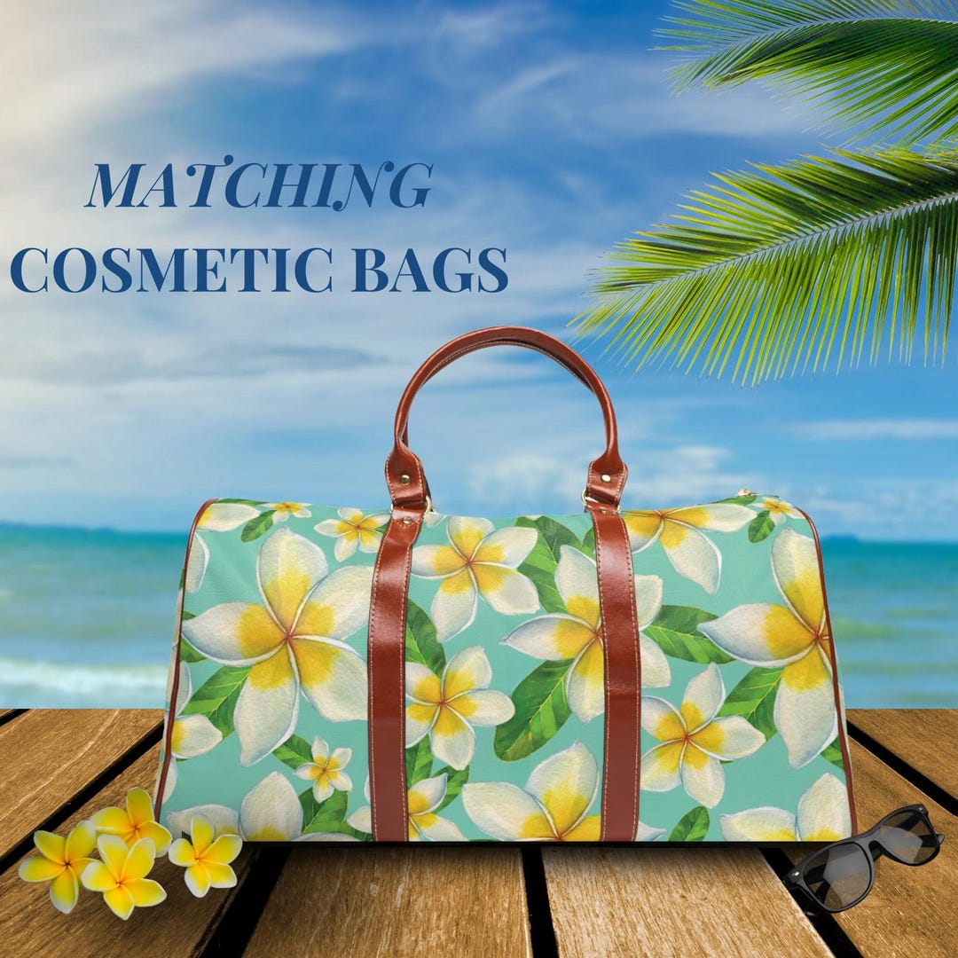 Tropical Weekender Bag Beach Vacation Waterproof Travel Bag Plumeria ...