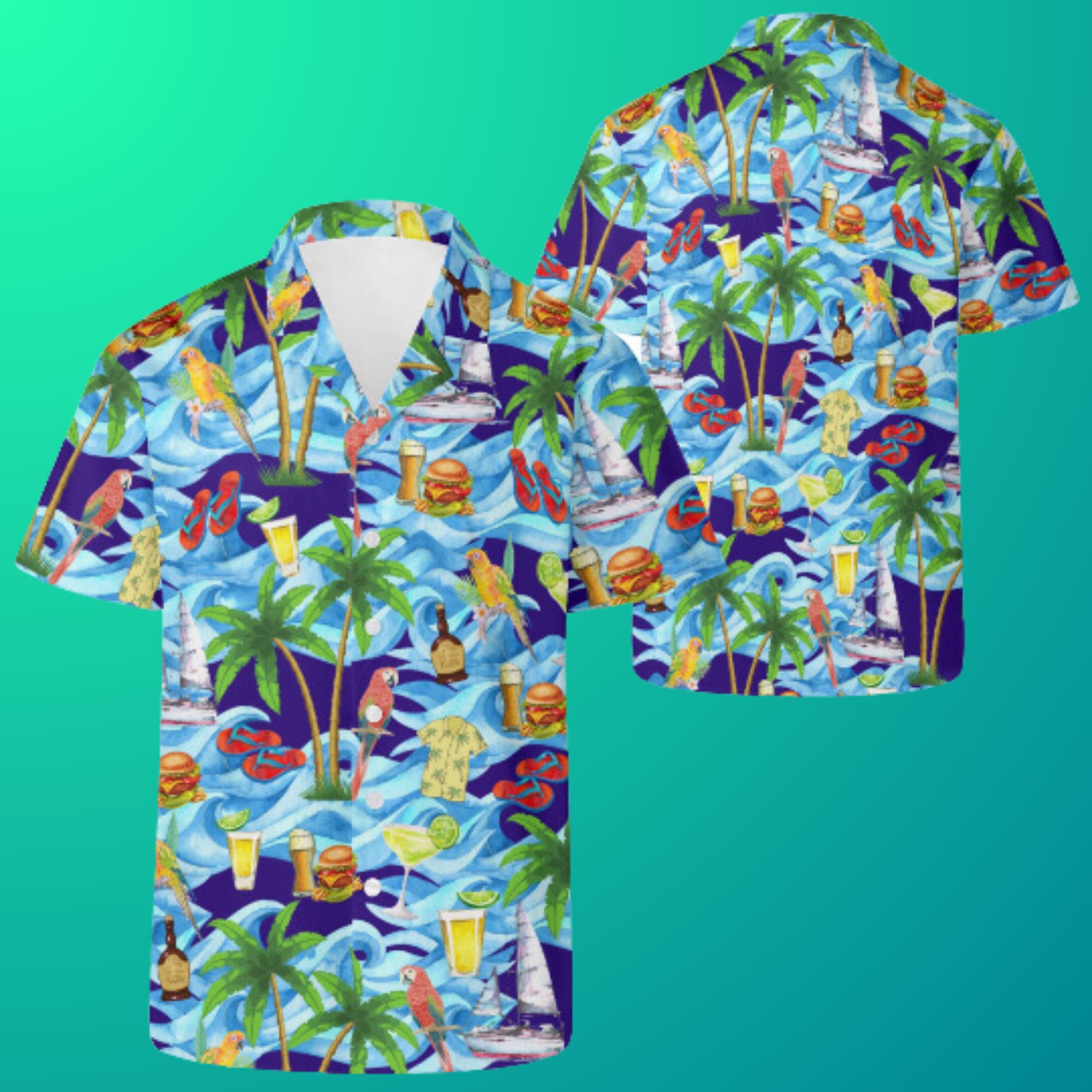 Jimmy Buffett Hawaiian Shirt Parrothead Beach Party Tropical Vacation ...