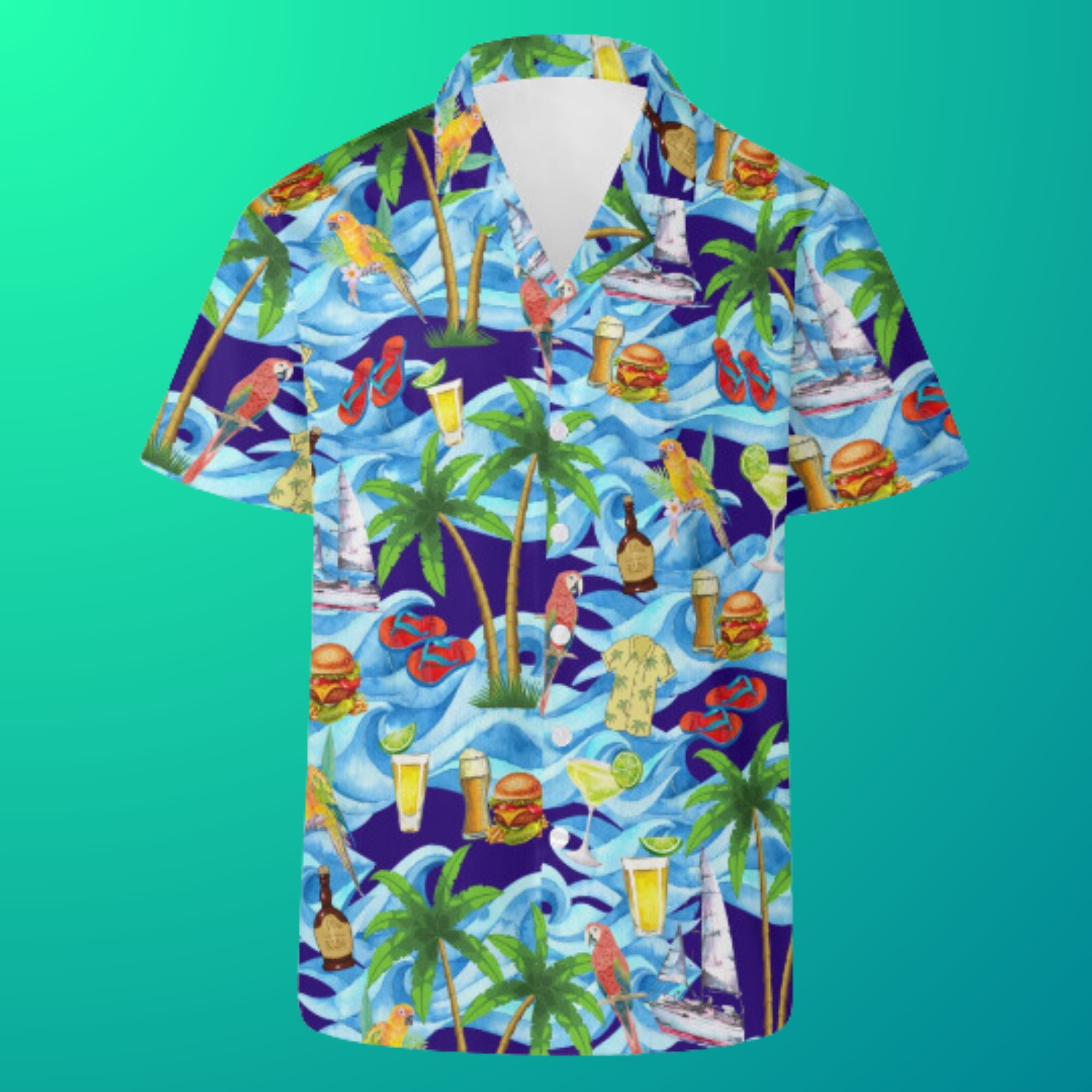 Jimmy Buffett Hawaiian Shirt Parrothead Beach Party Tropical Vacation ...