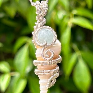 Seashell Necklace Wire Wrapped Pendant Beach Wedding Jewelry Sterling ...
