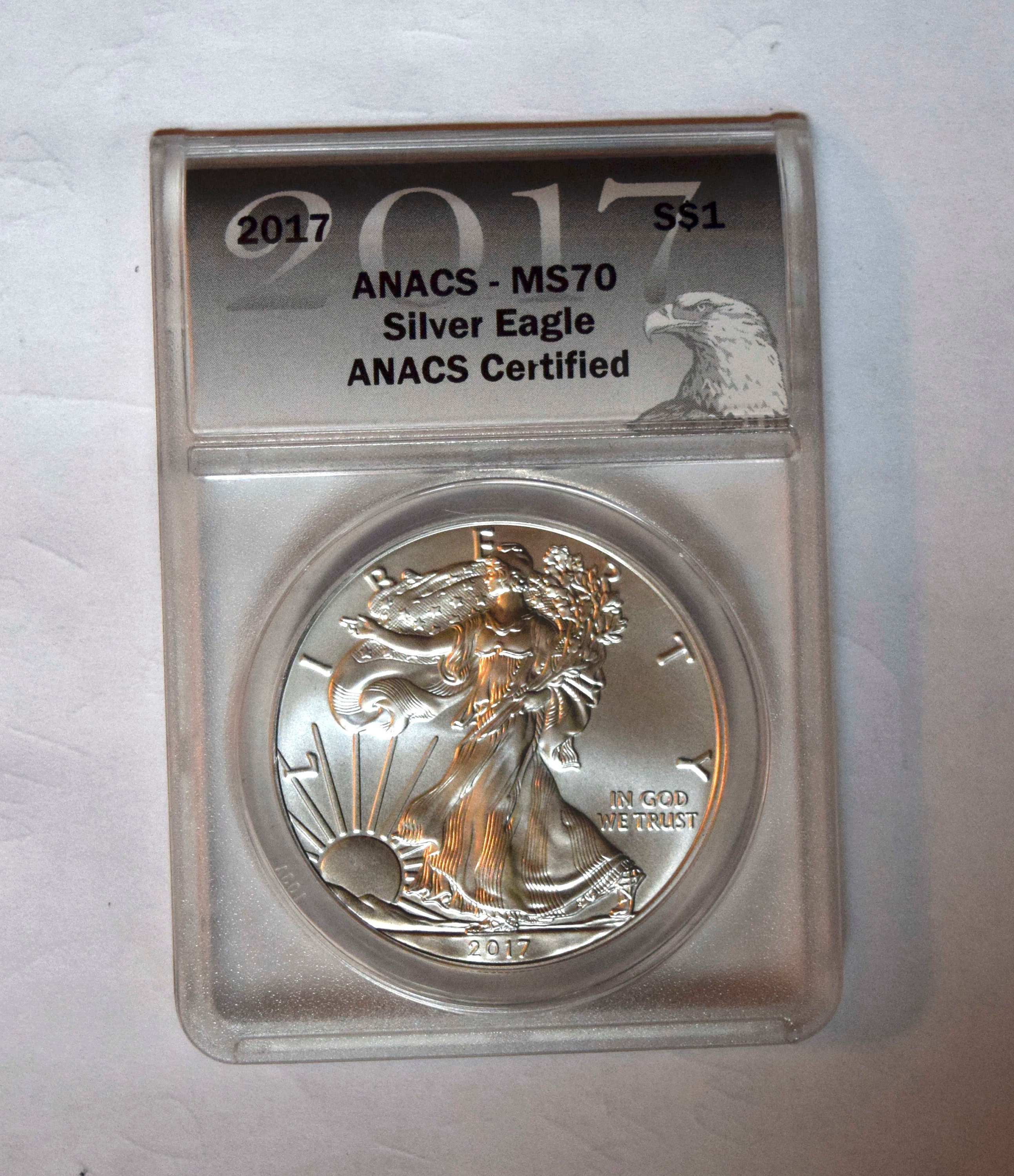 2017 ANACS MS70 1 Ounce Silver Eagle Certified Coin in Holder - Etsy