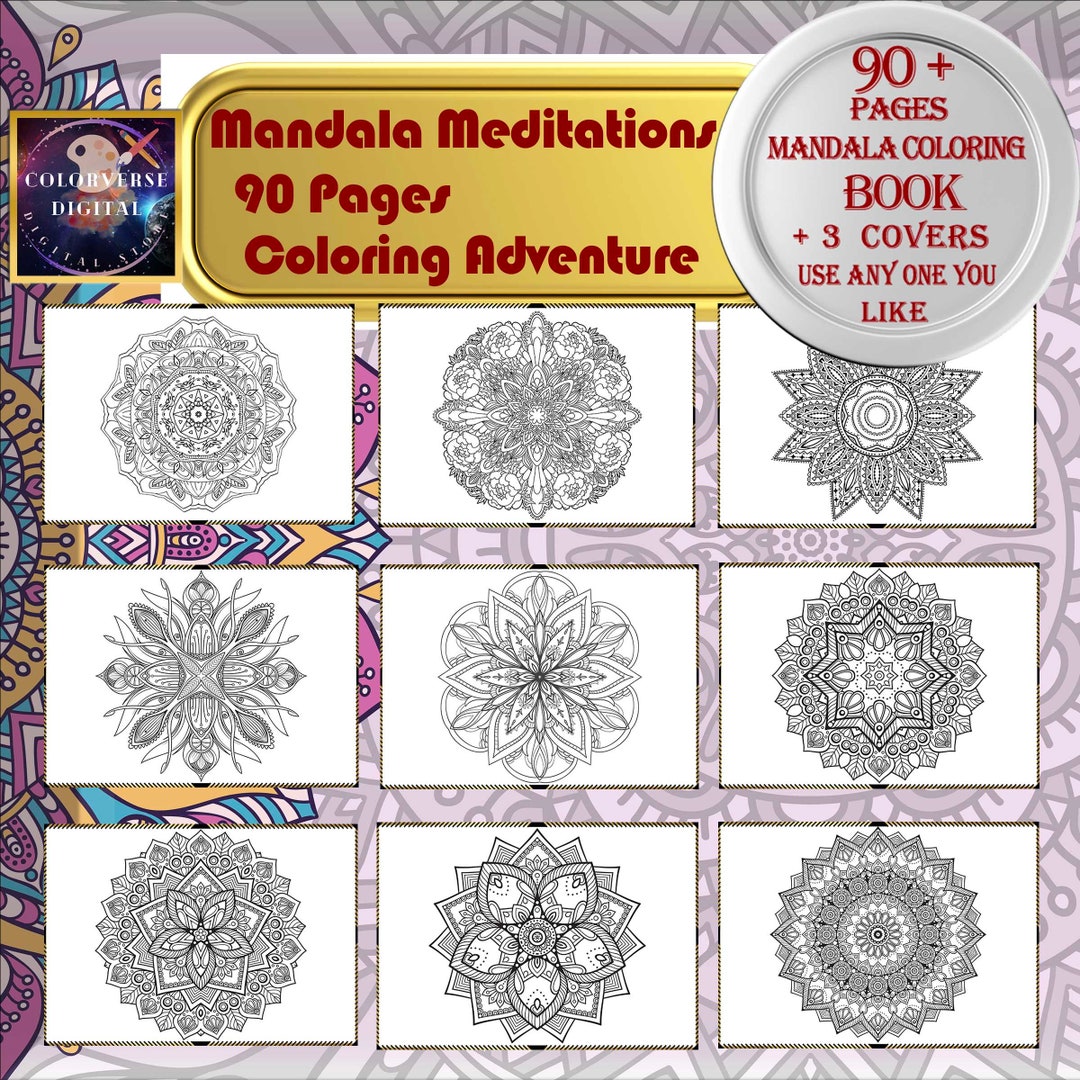 MANDALA COLORING Pages Printable Sheets Instant Download PDF ...
