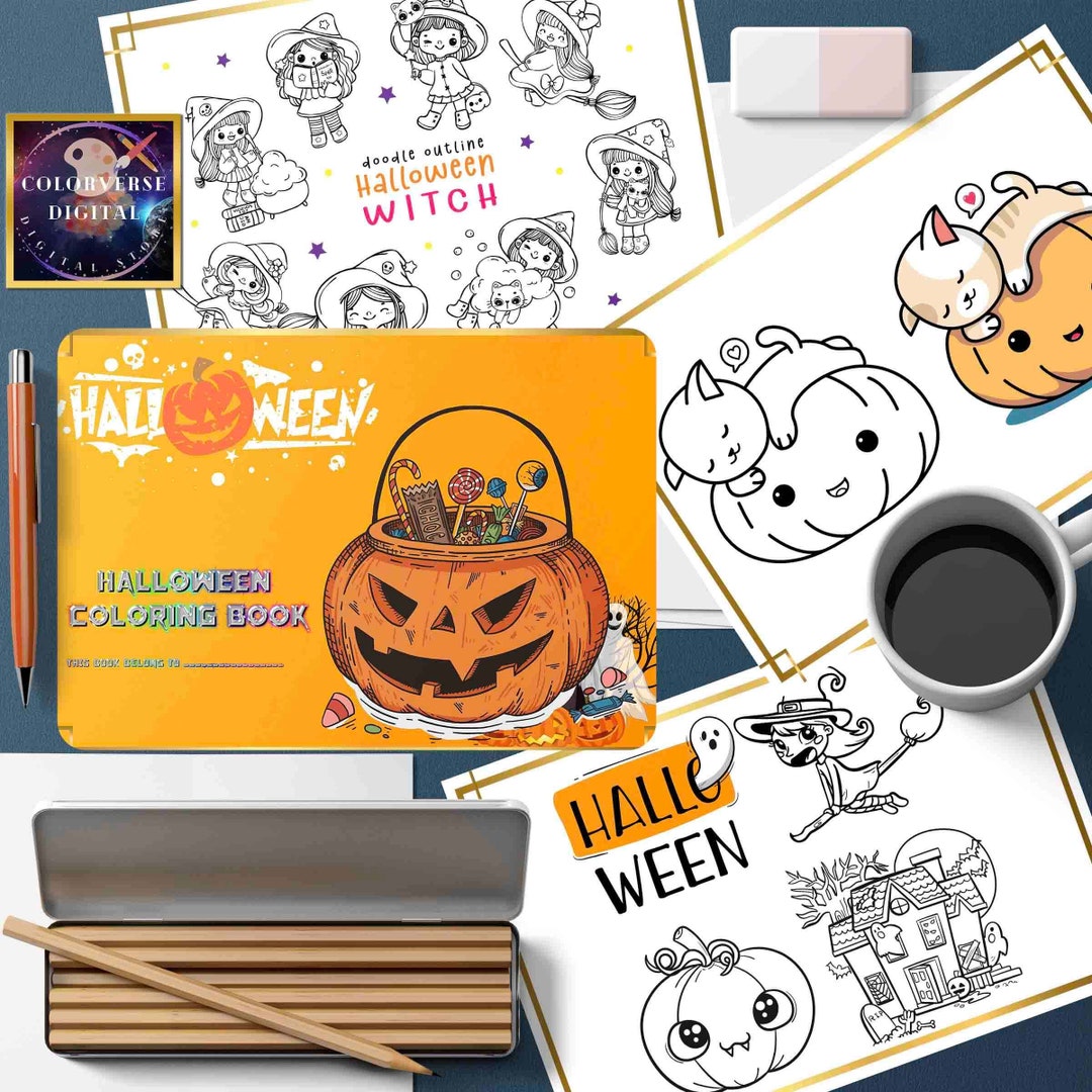 Fantasy HALLOWEEN Coloring Book Printable PDF Gothic Creepy - Etsy