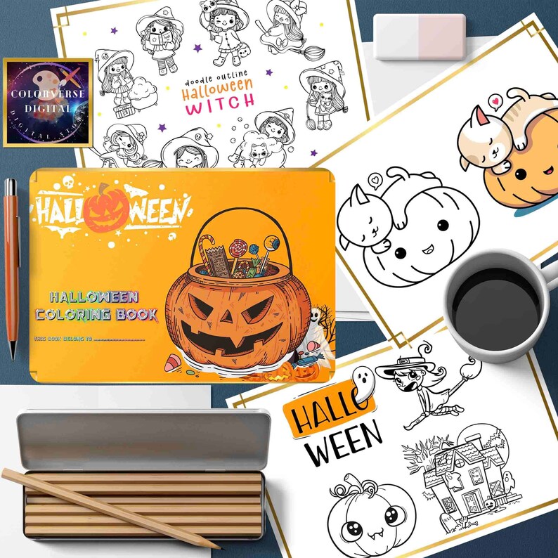 Fantasy HALLOWEEN Coloring Book Printable PDF Gothic Creepy - Etsy