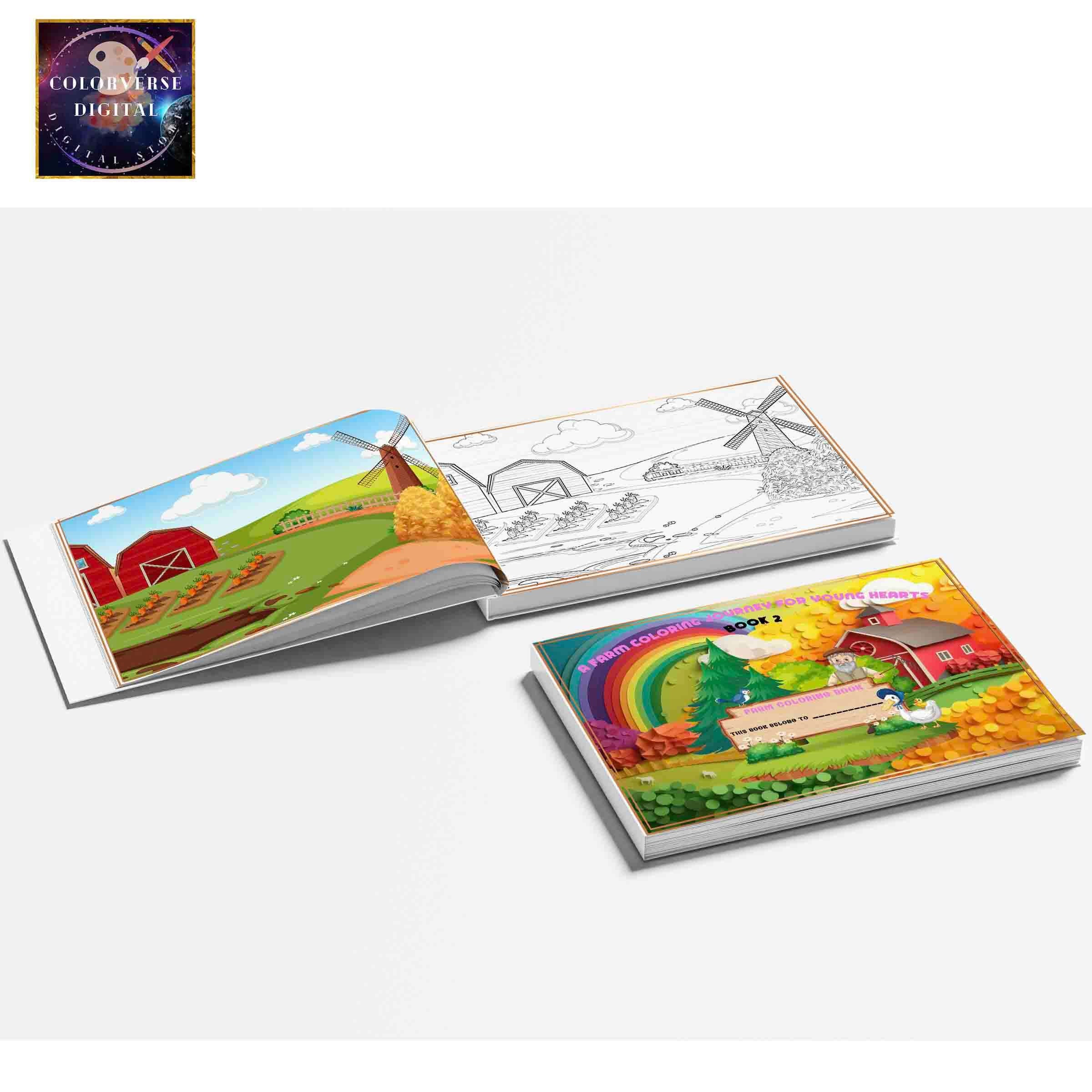 Cute Farm Animal Coloring Book 2, Printable Farm Coloring Pages, Kids ...