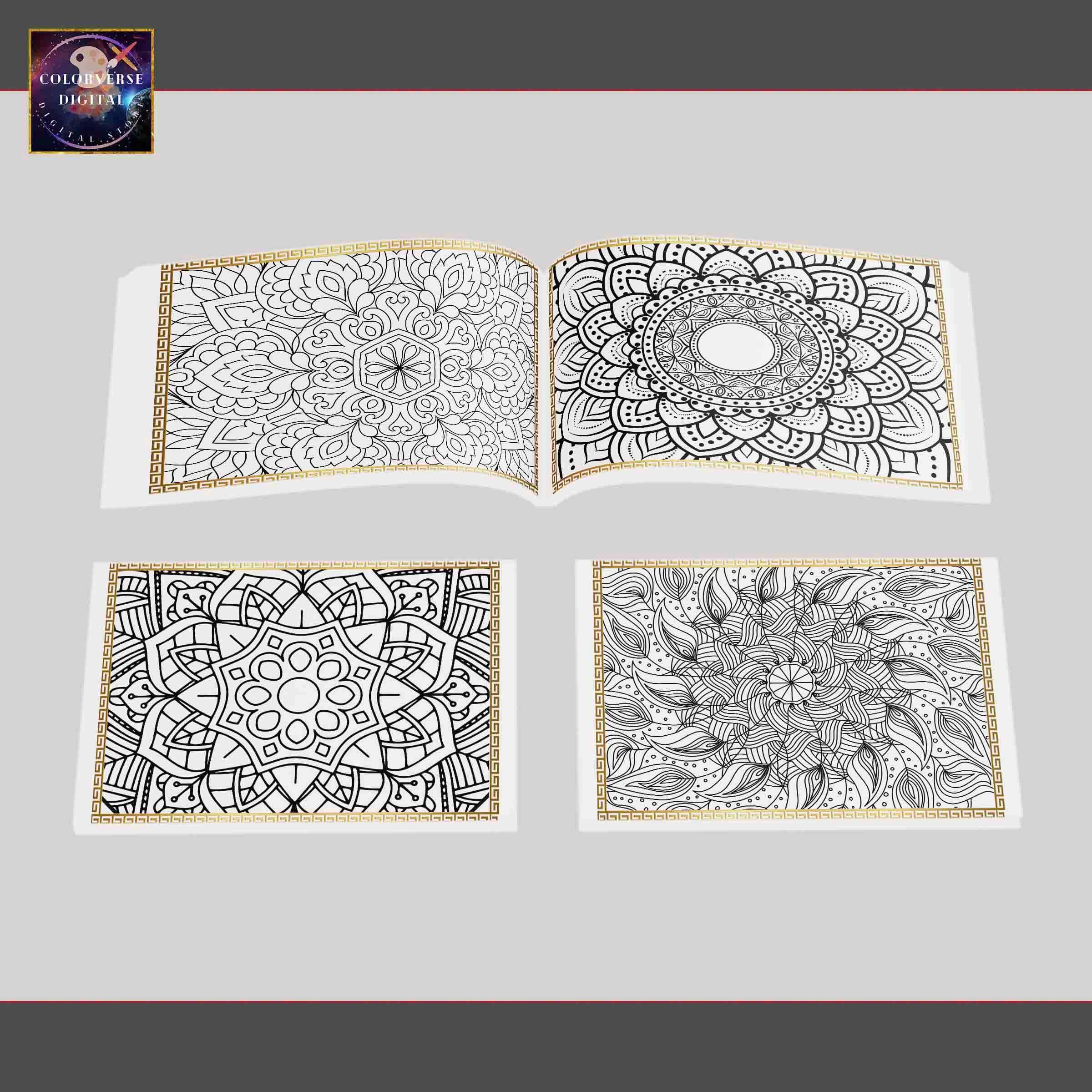 Printable Mandala Adult Coloring Book, Floral Mandala Coloring Pages ...