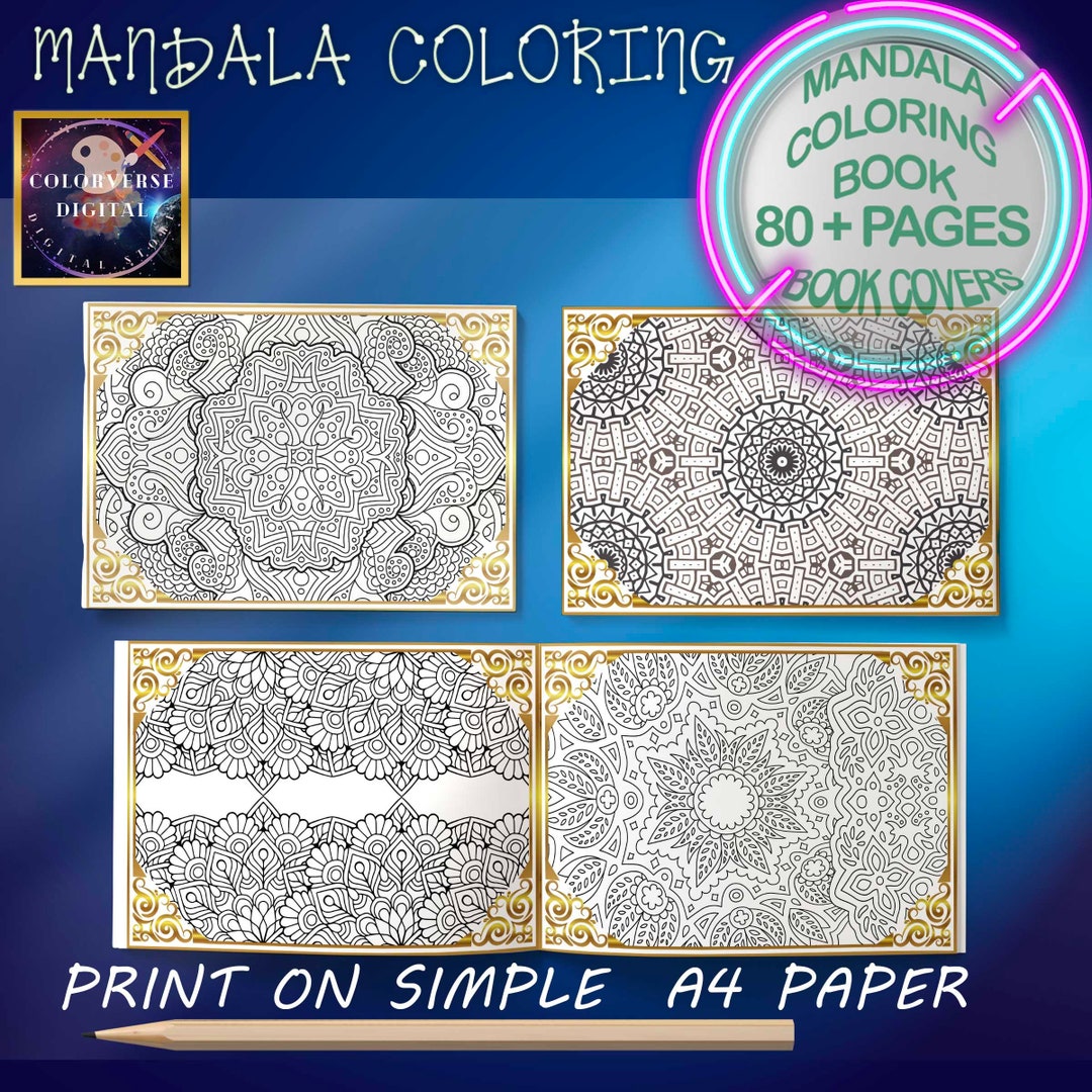 Floral Mandala Coloring Book: 80+ Printable Designs | Relaxing Adult ...