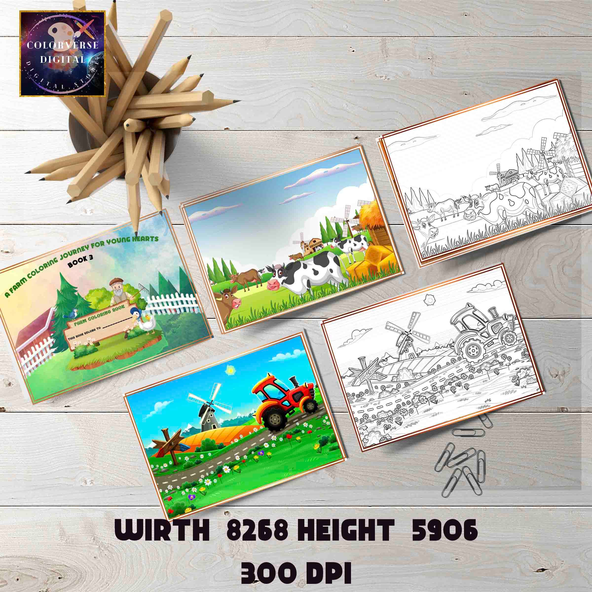 Cute Farm Animal Coloring Book 3, Printable Farm Coloring Pages, Kids ...