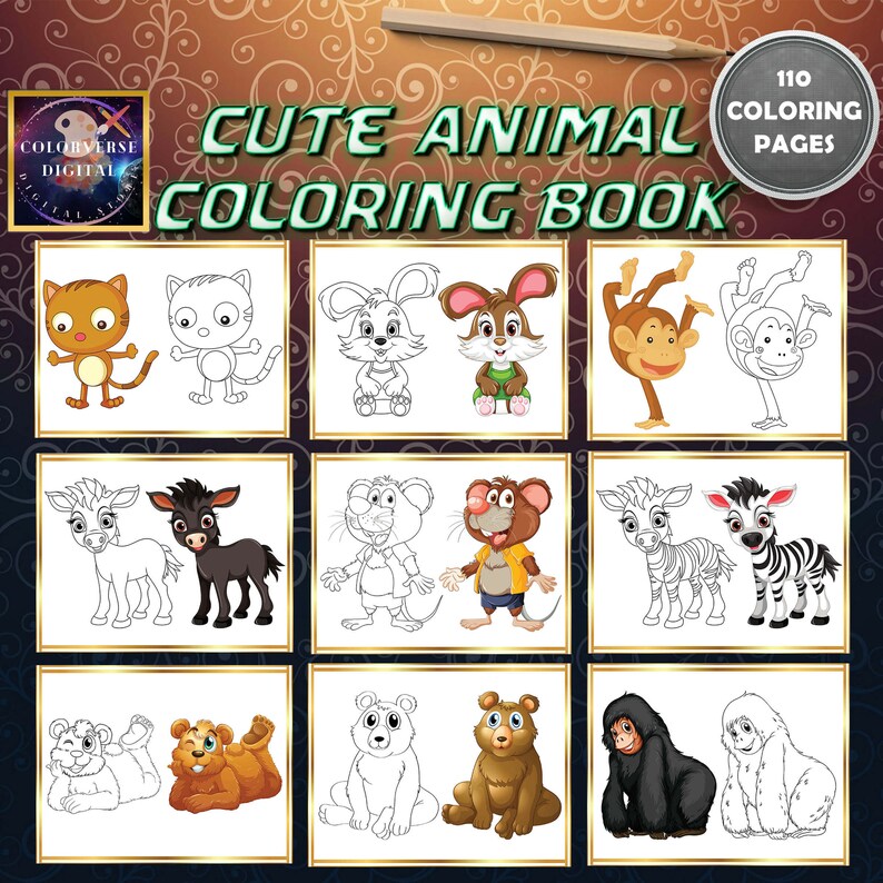 Kawaii Coloring Pages Cute Baby Animals Printable Colored Pages, 110 ...